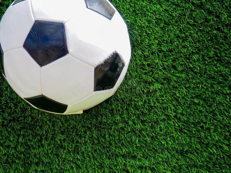 Traditional Soccer Ball on Soccer Field Stock Photo - Image of games ...