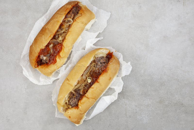 Traditional South African Boerewors Roll Flat Lay on Grey Stock Photo ...