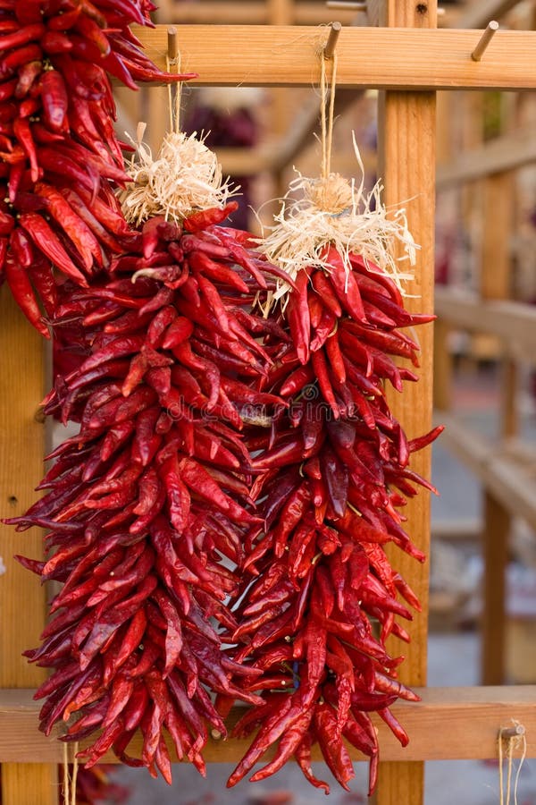 Traditional Southwest Chili Decorations Stock Photo - Image of ristra ...
