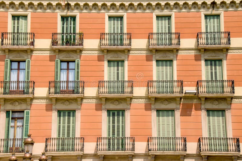Traditional Spain House with Typical Balconies Stock Photo - Image of ...