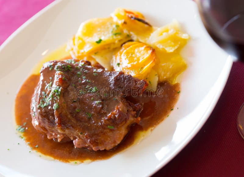 Pork Cheeks in Dark Chocolate Stock Image - Image of chocolate ...