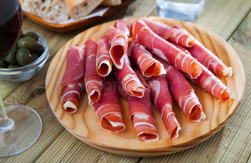 Traditional Spanish Dish Jamon Stock Photo - Image of sliced, tasty ...