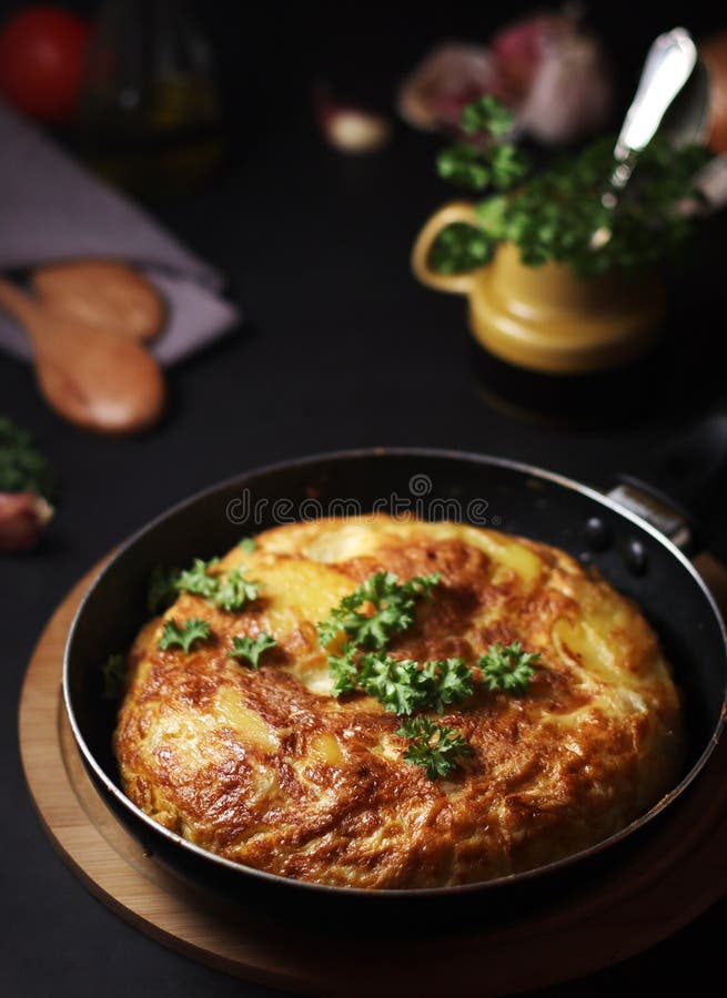 Traditional Spanish Dish Tortilla on the Table Stock Photo - Image of ...