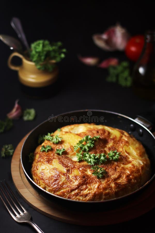 Traditional Spanish Dish Tortilla on the Table Stock Image - Image of ...