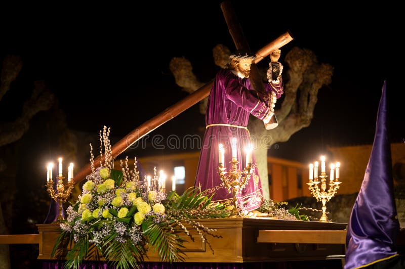 Traditional Spanish Holy Week Procession Stock Image - Image of ...