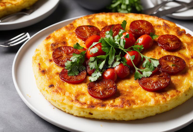 Traditional Spanish Tortilla on Wooden Table in a Restaurant Stock ...