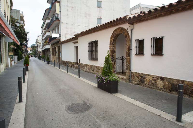 Traditional Spanish Town Street Stock Photo - Image of houses, view ...
