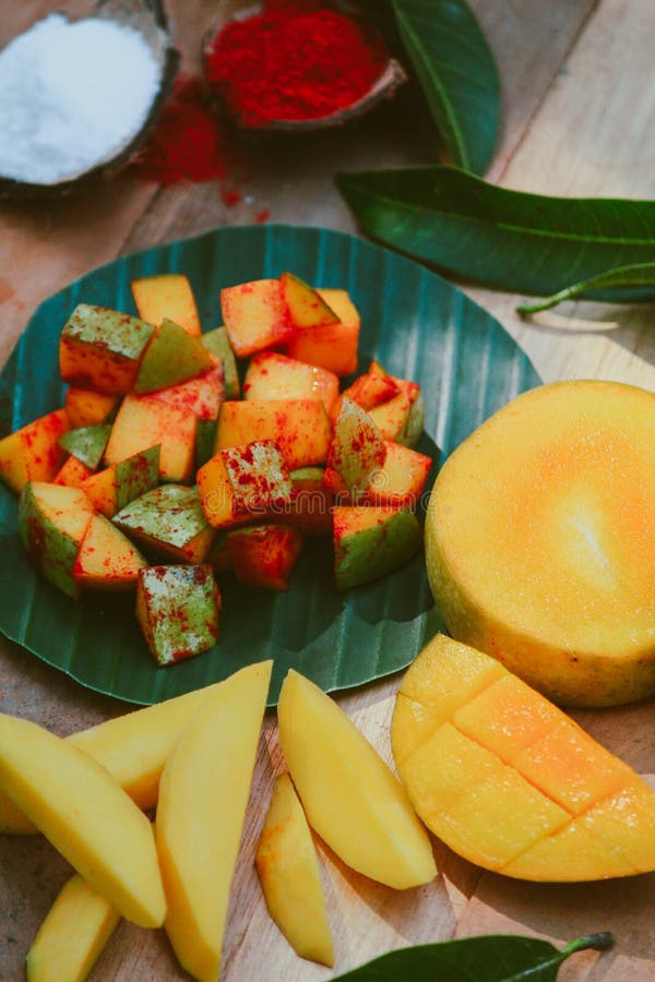 Traditional and Spicy Mango Slice Mix Stock Image - Image of ...