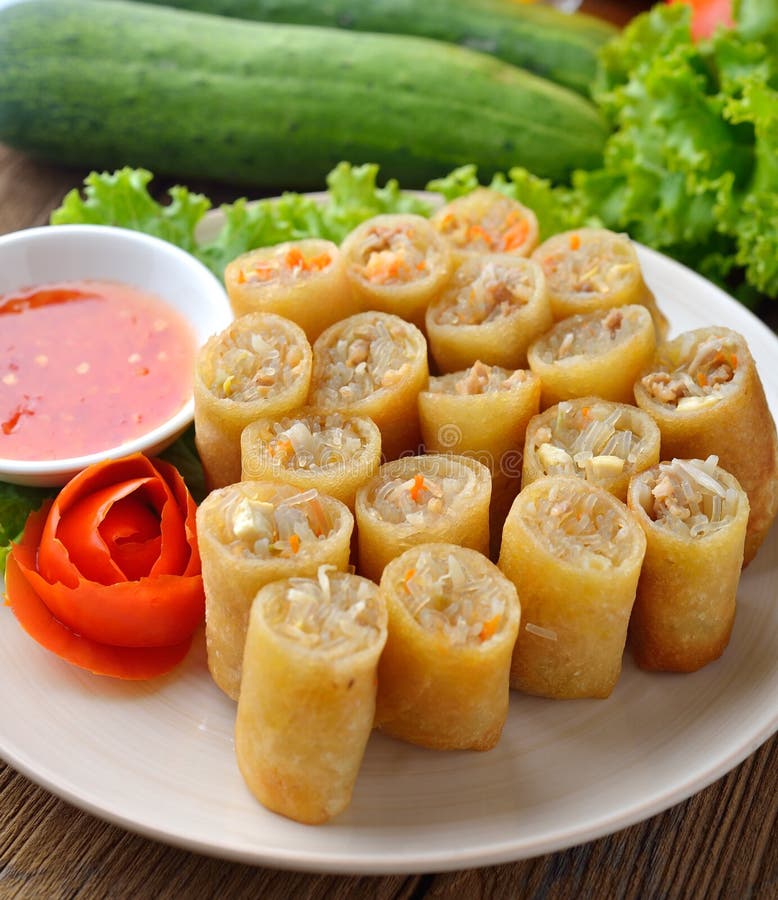 Traditional Spring Rolls Food Stock Image - Image of deep, spring: 40827855