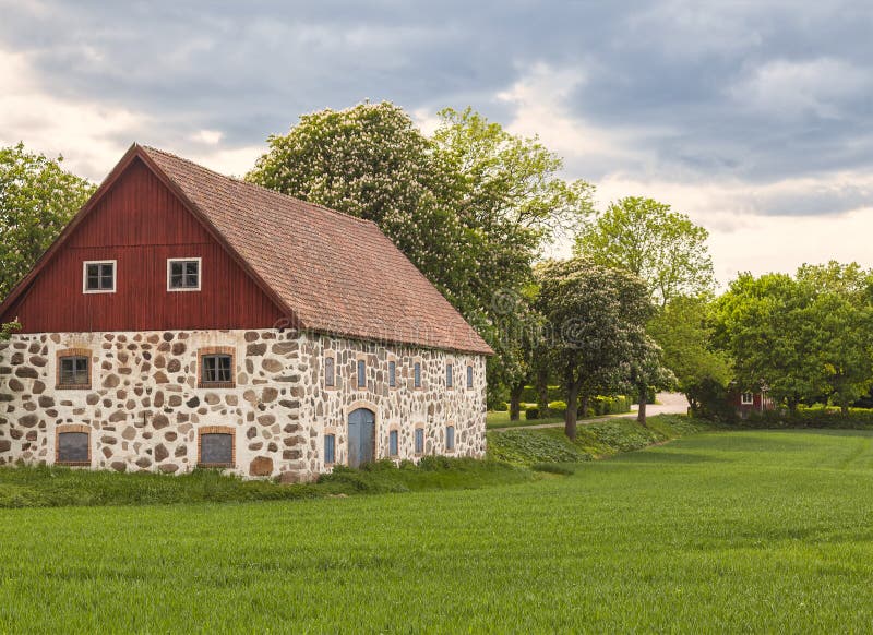 Traditional Stone Mountain Architecture. Alpine House Stock Image ...
