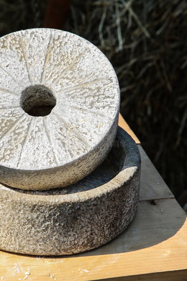 Millstone Stone Grain Grinding Flour Production Handmade Traditional ... Millstone Stone Grain Grinding Flour Production Handmade Traditional ...