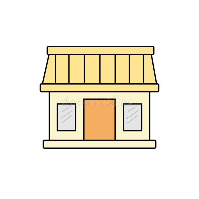 Traditional Store Icon Design, Simple Building Illustration Stock ...