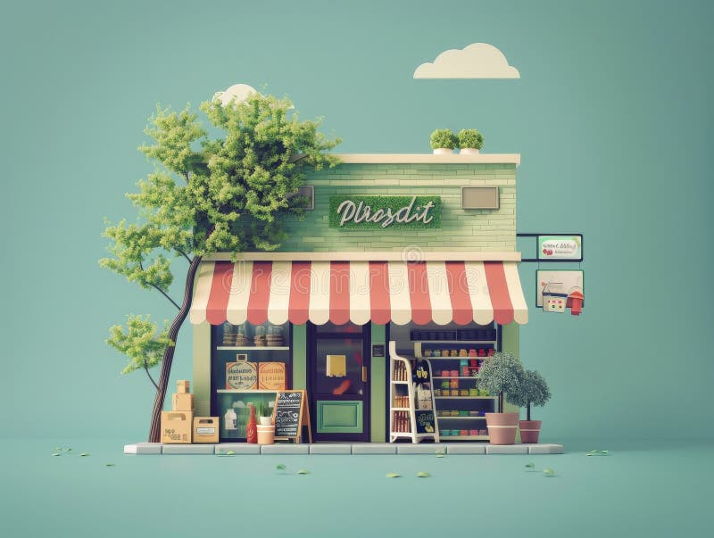 A Traditional Storefront Morphing into an Online Marketplace Generated ...