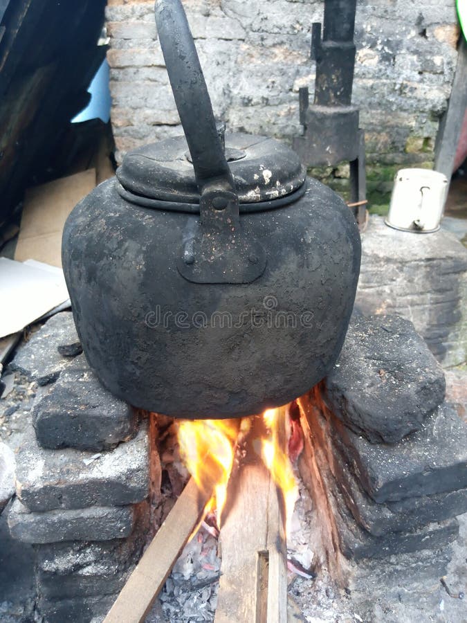 The Traditional Stove is Black Stock Photo - Image of black, tradisiona ...