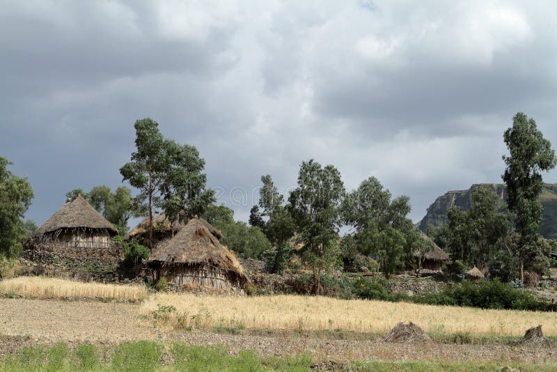 Traditional Strawhouses in Africa Stock Photo - Image of straw, poverty ...