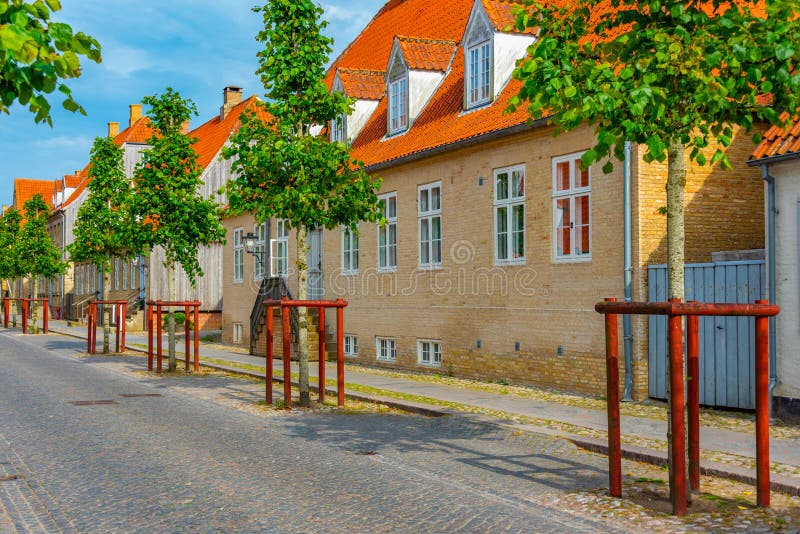 Traditional Street in Danish Town Christiansfeld Editorial Stock Image ...