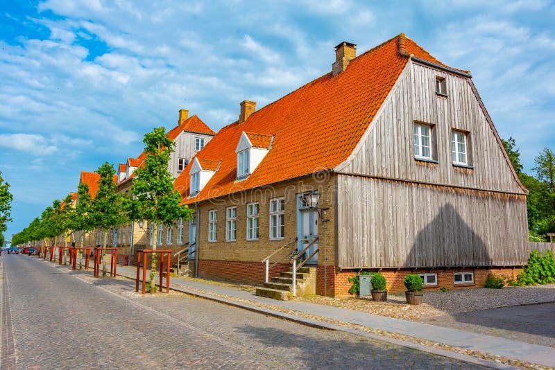 Traditional Street in Danish Town Christiansfeld Stock Image - Image of ...