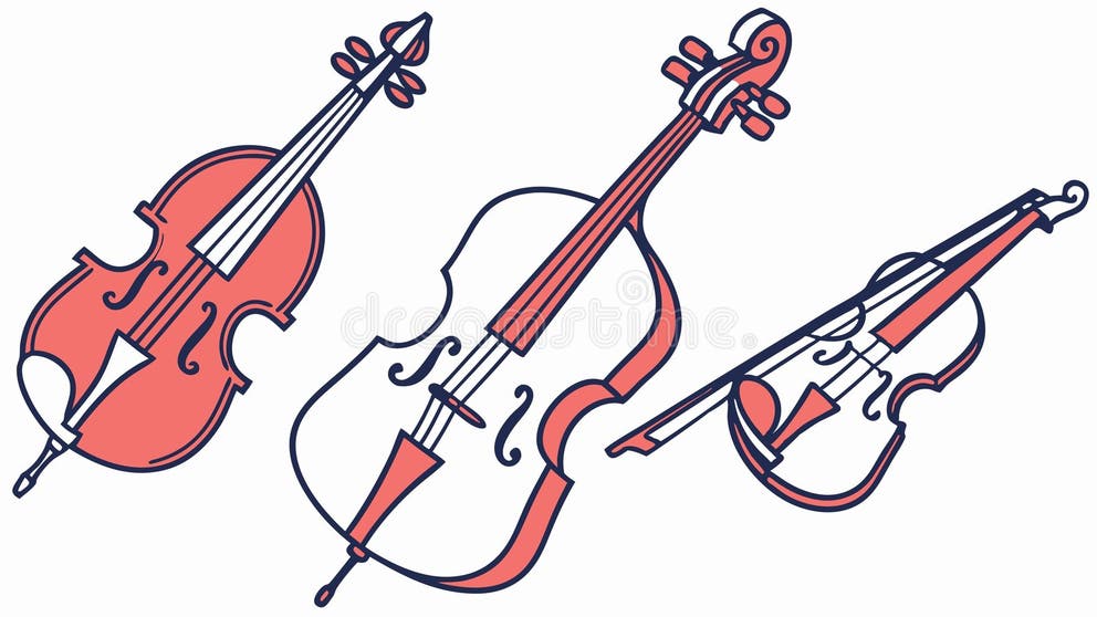 Traditional String Instruments. Musical Art and Melody, Vector Design ...