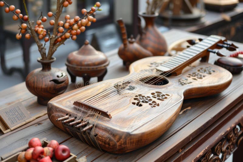Traditional Stringed Instruments on Display Stock Image - Image of ...