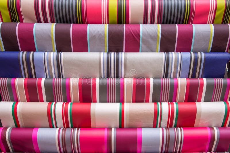 Traditional Striped French Basque Fabric Stock Photo - Image of tourism ...