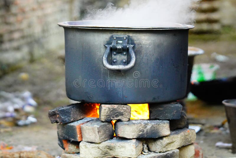 Traditional Style of Cooking in India Stock Photo - Image of culinary ...