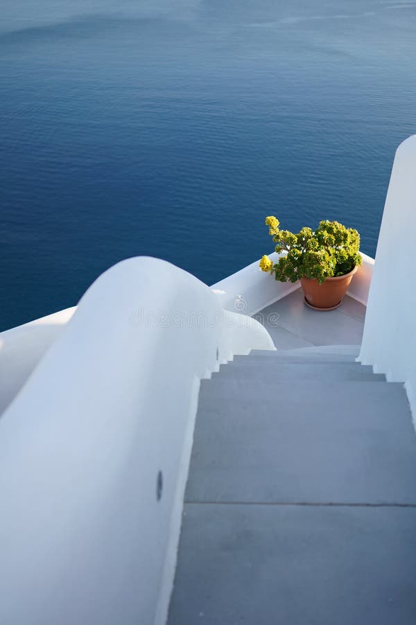 Traditional Style Stairway, Stair Step. of Santorini, Greece Stock ...