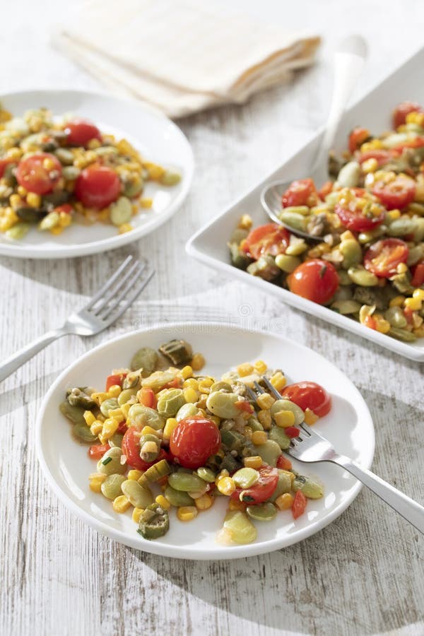 Traditional Succotash Sauteed Vegetable Side Dish Stock Image - Image ...