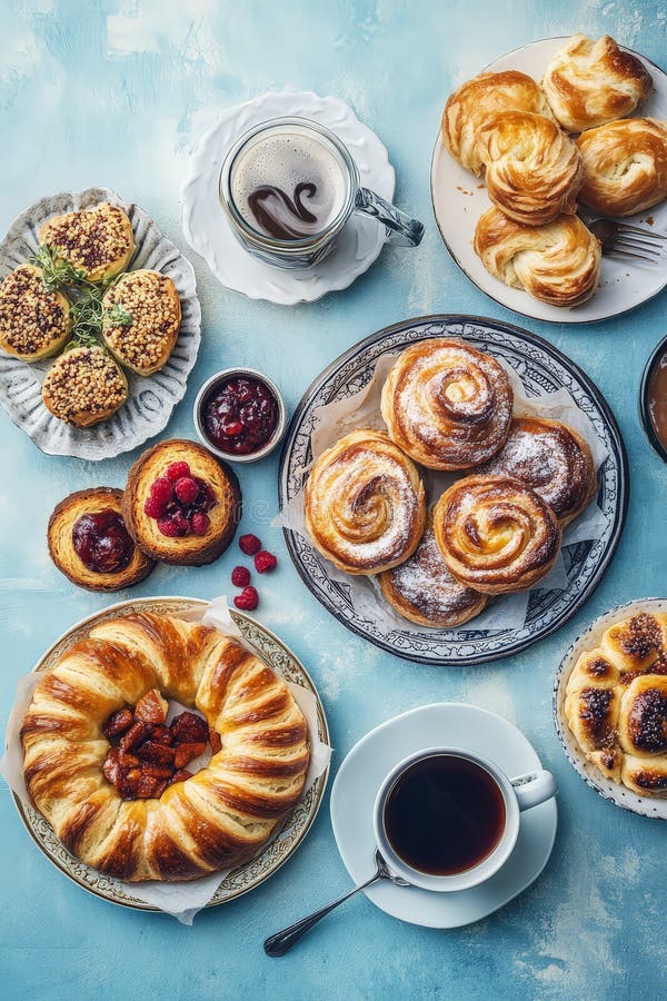 Traditional Swedish Breakfast Spread Stock Illustration - Illustration ...