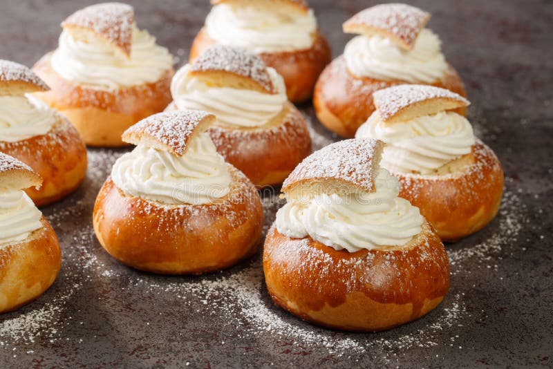 Traditional Swedish Easter Bun Filled with Almond Paste and Whipped ...