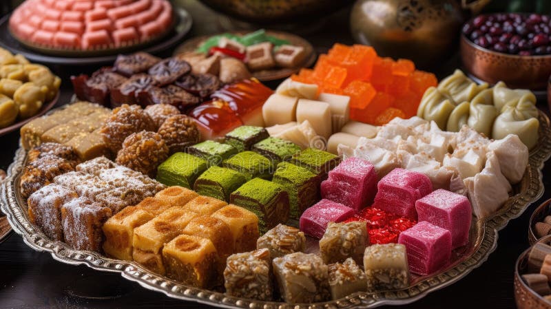 Traditional Sweets and Delicacies Prepared for Eid Al-Adha Stock Photo - Image of burfi, baked ...