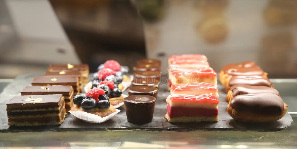 Traditional Sweets in French Bakery Stock Image - Image of berry ...