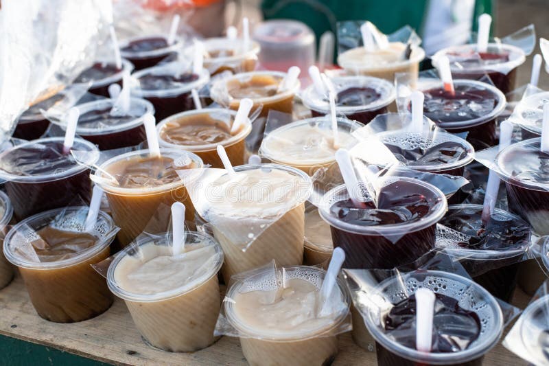 Traditional Sweets from Peru, Purple Mazamorra, Rice Pudding and ...