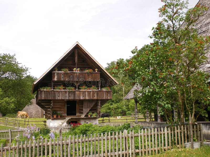 Traditional Swiss Farm and Chalet Stock Image - Image of vacation ...