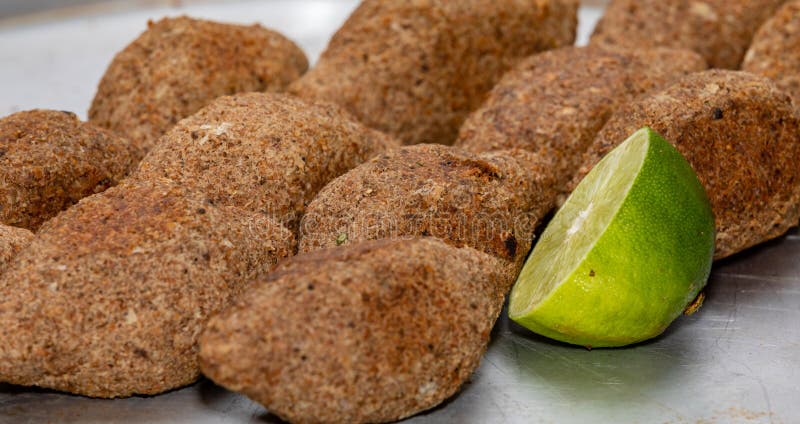 Traditional Syrian Lebanese Stuffed Kibbeh Stock Image - Image of kibbi ...