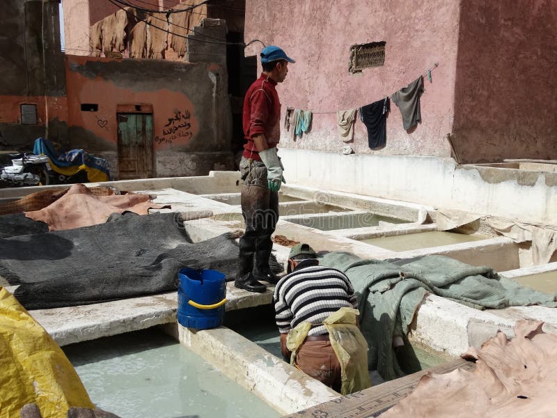 Tannery at Marrakesh, Morocco Editorial Photo - Image of morocco ...