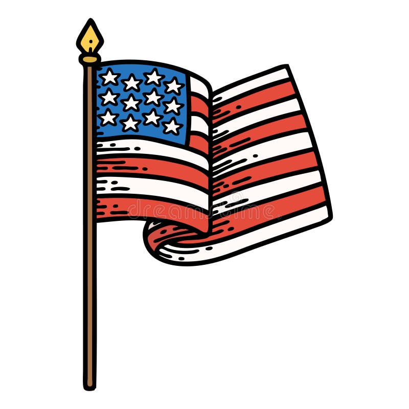 Traditional Tattoo of the American Flag Stock Vector - Illustration of ...