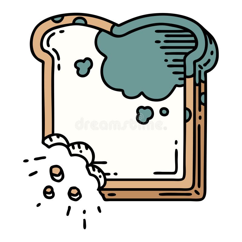 Traditional Tattoo of a Mouldy Bread Stock Vector - Illustration of ...