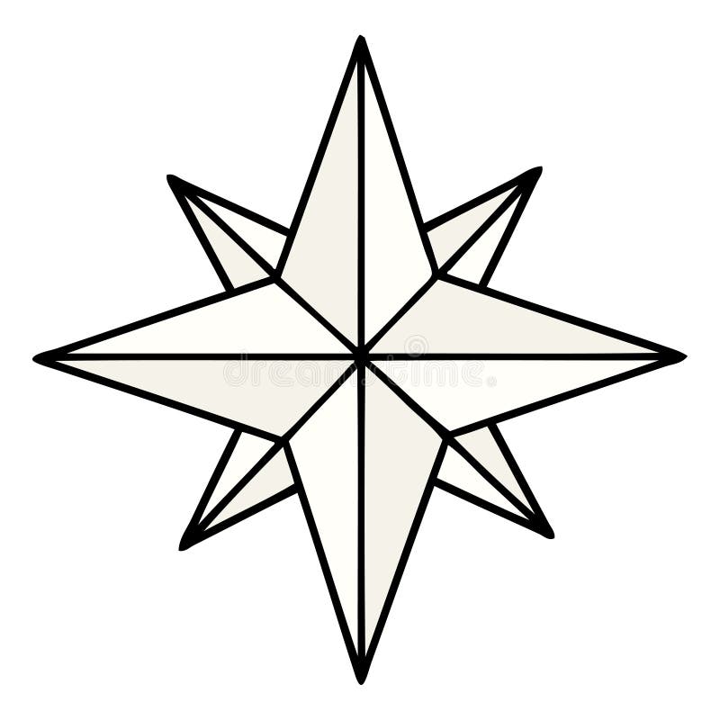 Traditional Tattoo of a Star Stock Vector - Illustration of symbol ...