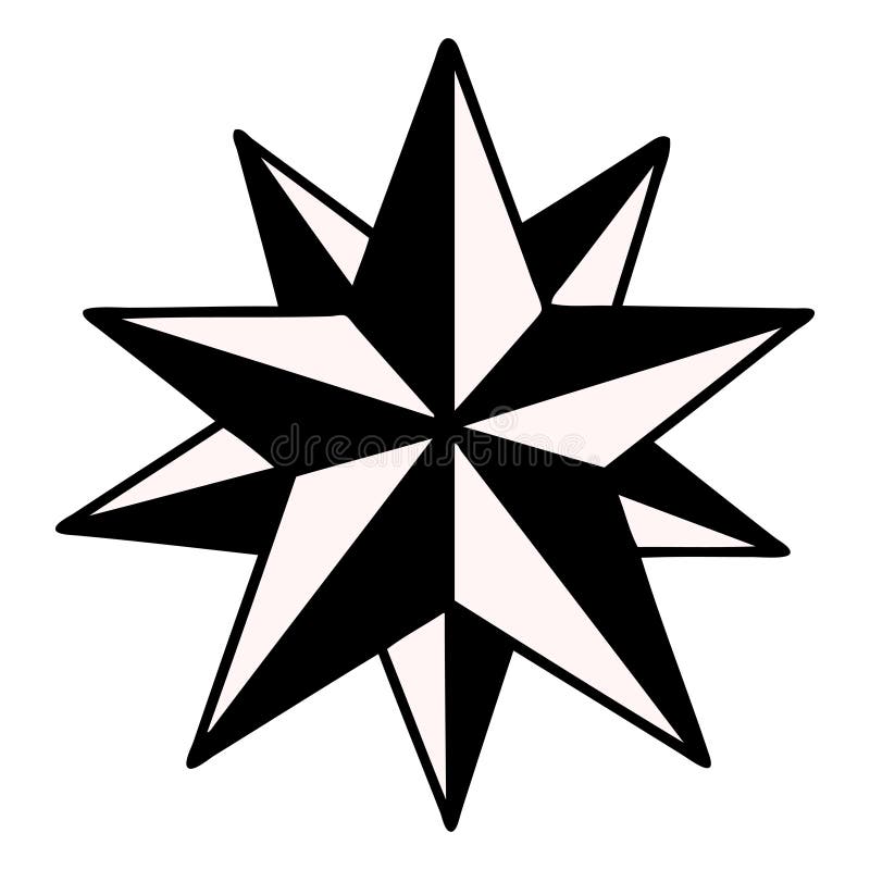 Traditional Tattoo of a Star Stock Vector - Illustration of tattoo ...