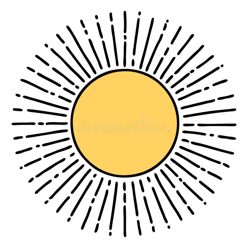 Traditional Tattoo of a Sun Stock Vector - Illustration of retro, icon ...