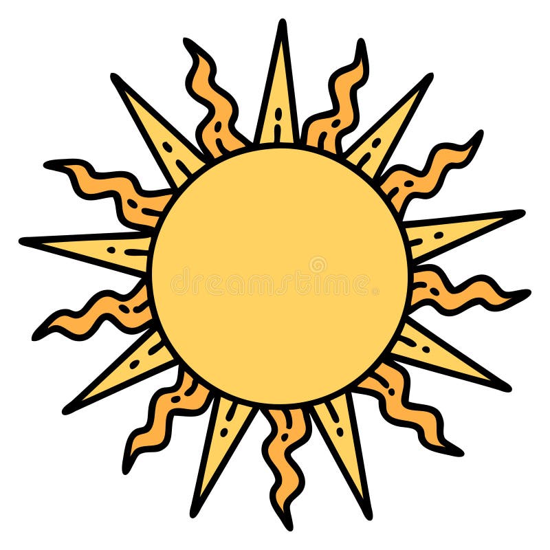 Traditional Tattoo of a Sun Stock Vector - Illustration of design ...