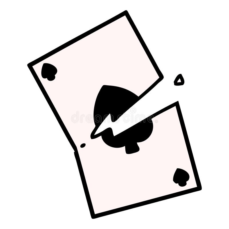 Traditional Tattoo of a Torn Card Stock Vector - Illustration of luck ...