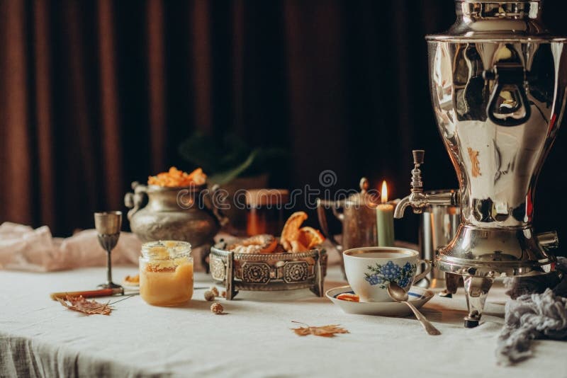 Traditional Tea Drinking. Table Setting for Tea Drinking. Tea with ...