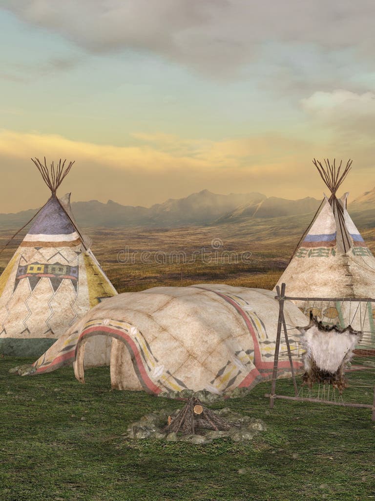 Tepee Village Stock Illustrations – 241 Tepee Village Stock ...