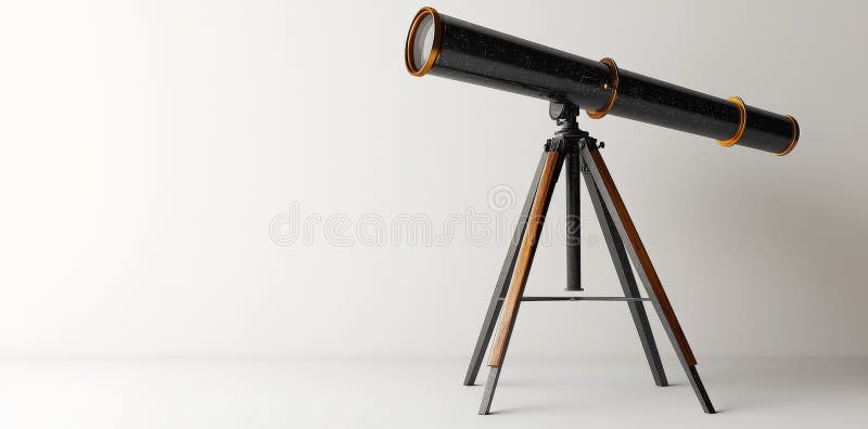A Traditional Telescope Sits Atop a Robust Tripod, Prepared for ...
