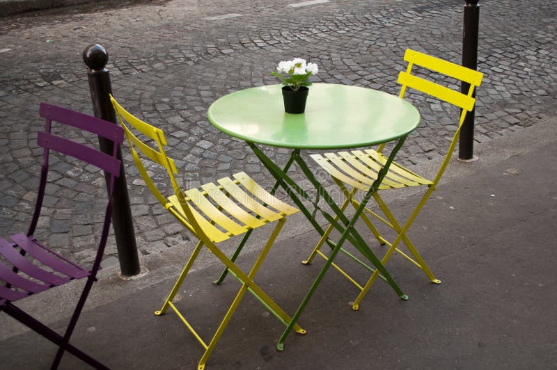 Traditional Terrace in Paris Stock Photo - Image of city, table: 51921934