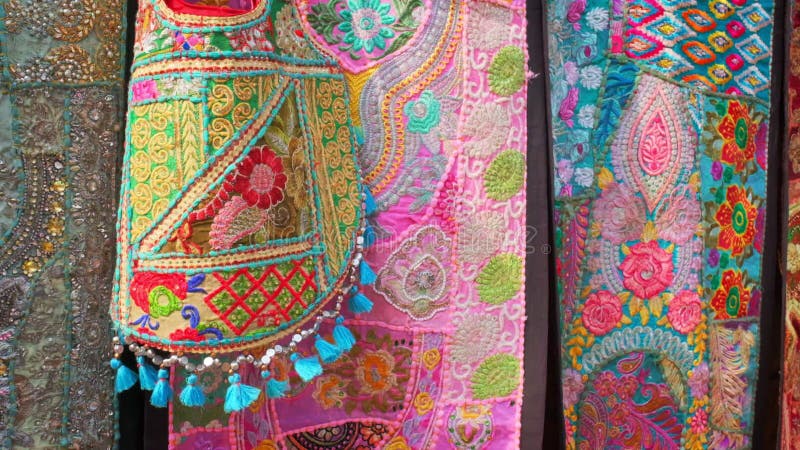 Traditional Textile Patchwork. Bazaar in Pushkar, Rajasthan, India ...