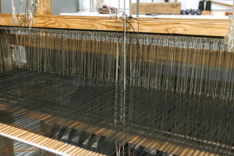Traditional Textile Weaving Loom in Artisan Workshop Stock Photo ...