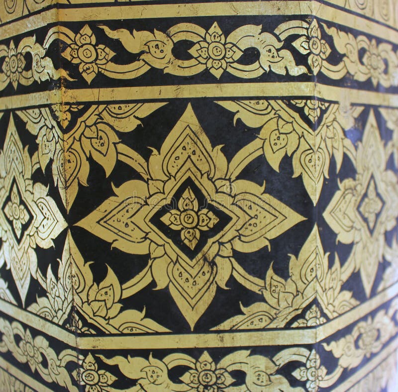 Traditional Thai Art of Thai Temple, Thai Mural Painting Art. Stock ...