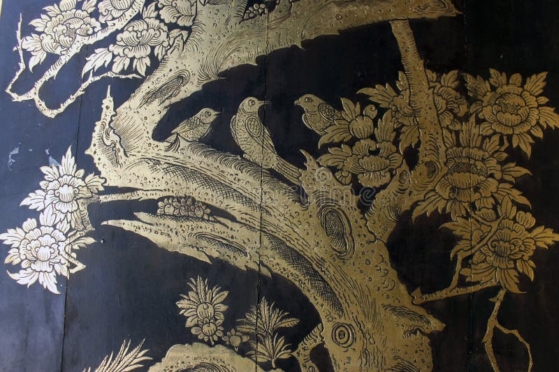 Traditional Thai Art of Thai Temple, Thai Mural Painting Art. Stock ...